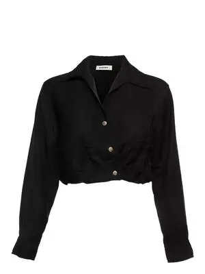 Sandro Cropped Shirt - Black