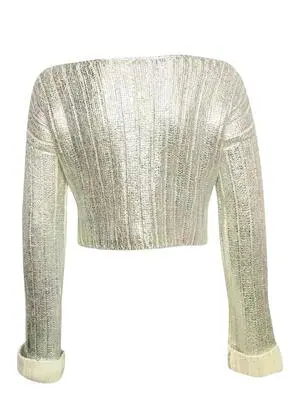 Balmain Ribbed Knit Sweater - Silver