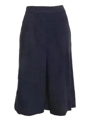 Polo Ralph Lauren Chambray Linen Midi Skirt - Blue
