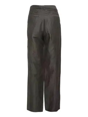 ARMANI Cotton Wide-leg Trousers - Black