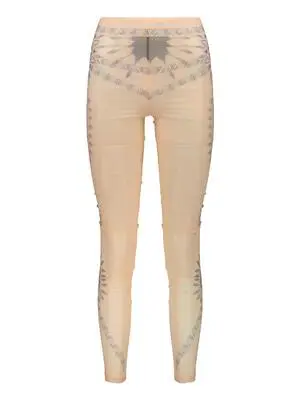 Alberta Ferretti Geometric-print Regular-length Leggings - Neutrals