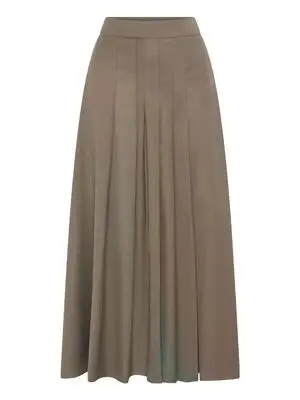 Anna Quan Sable Pleated Midi Skirt - Brown