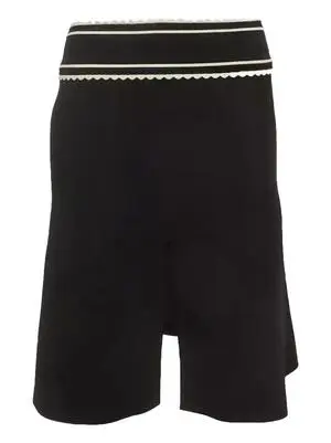 Sandro Scalloped Trim A-line Midi Skirt - Black