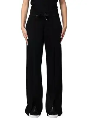 Emporio Armani Drawstring Waist Wide-leg Trousers - Black