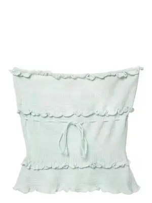 GUIZIO Knitted Tube Top - Blue