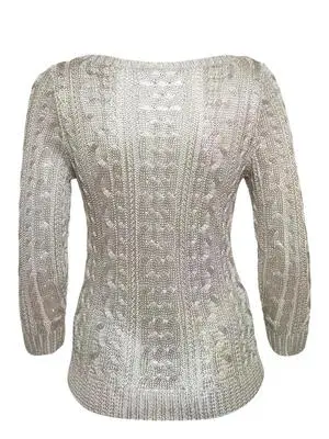 Ralph Lauren Metallic Cable-knit Sweater - Silver
