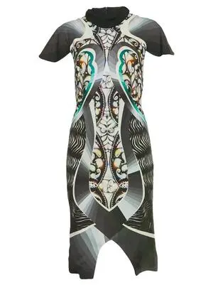 PETER PILOTTO Abstract Print Mock Neck Dress - Grey