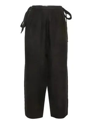 SAINT LAURENT Saint Laurent Pleated Side-Tie Straight-Leg Trousers