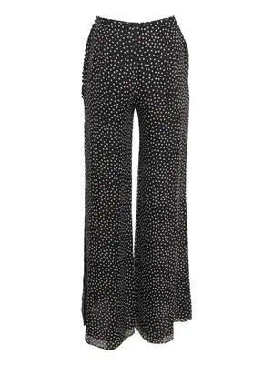Brunello Cucinelli Polka-dot Side-slit Trousers - Black