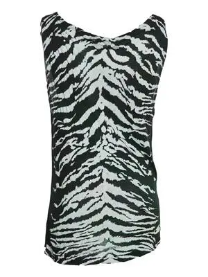 Saint Laurent 2013 Leopard Print Tank Top - Black