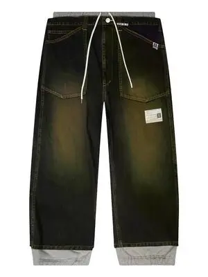 Mihara Yasuhiro Layered Design Jeans - Blue