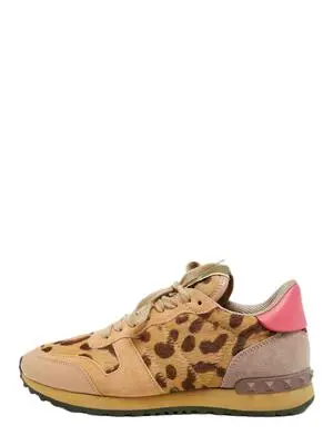 Valentino Garavani Rockrunner Leopard-print Sneakers - Neutrals
