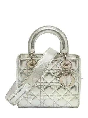 Dior Christian Dior 'ABCDior' Cannage Tote Bag Silver
