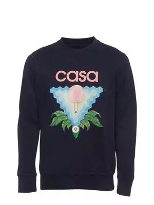 Casablanca Graphic Print Sweatshirt - Blue