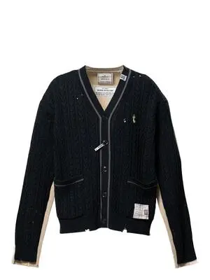 Mihara Yasuhiro Logo-embroidered Cardigan - Black