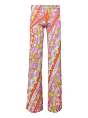Emilio Pucci Manuba Print Jersey Satin Pants - Multicolor