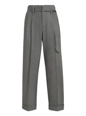 Brunello Cucinelli Tropical Luxury Wool Baggy Sartorial Trousers - Grey