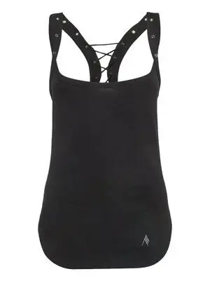 Attico Eyelet Lace-up Tank Top - Black