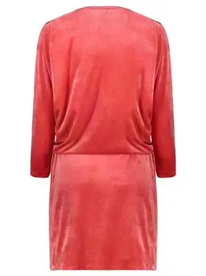 Alberta Ferretti Draped Velvet Mini Dress - Red