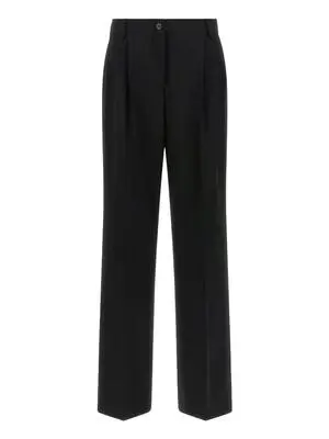 Dolce & Gabbana Double-pleat Flared Trousers - Black