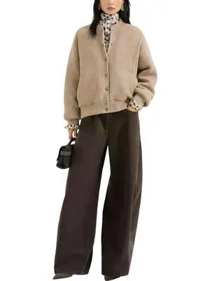 Brunello Cucinelli Cashmere English-rib Knit Bomber Jacket With Thermore® Padding - Neutrals