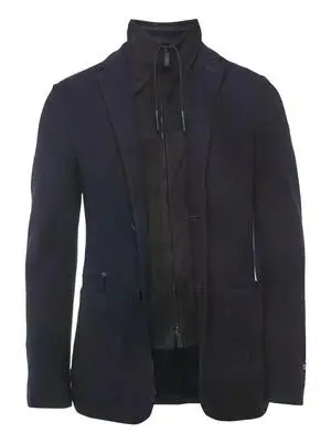 Zegna Navy Zip-up Jacket - Blue