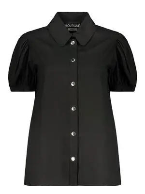 Moschino Classic Collar Puff Sleeve Shirt - Black