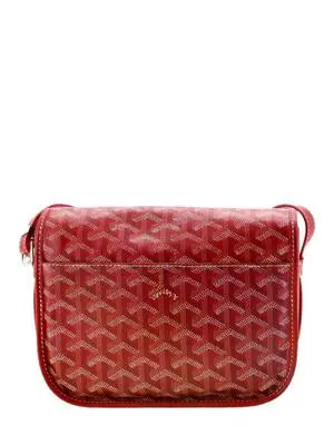 Goyard Belvedere Messenger Bag In Coated Canvas And Leather - Red