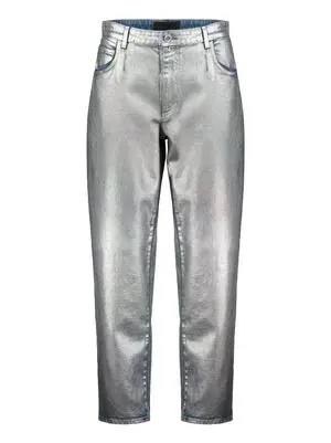 Alberta Ferretti Metallic Effect High-waisted Jeans - Silver