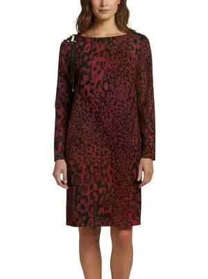 VERSUS Leopard Print Midi Dress - Red