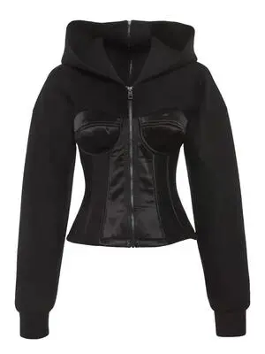 Dolce & Gabbana Satin-panel Hooded Jacket - Black
