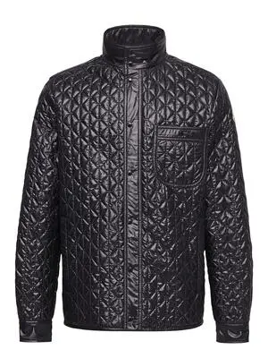 Moncler Quilted Jacket With Stand Collar - Blue