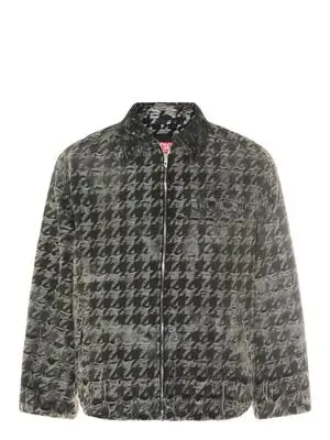 DIESEL® Houndstooth Distressed Zip-up Jacket - Grey