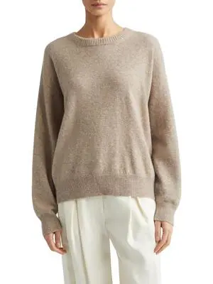 Johnstons Of Elgin Brushed Cashmere & Silk Crewneck Sweater - Cloud Stone