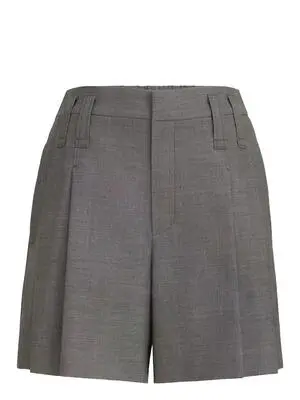 Brunello Cucinelli Wool Formal Shorts With Monili - Grey