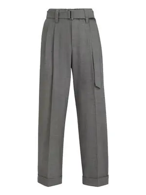Brunello Cucinelli Brunello Cucinelli Tropical Luxury Wool Baggy Sartorial Trousers Grey