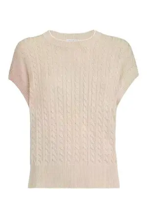 BRUNELLO CUCINELLI Brunello Cucinelli Sparkling Cotton Cable-Knit Sweater