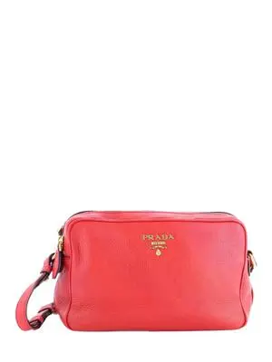 Prada Vitello Daino Double Zip Camera Bag - Red