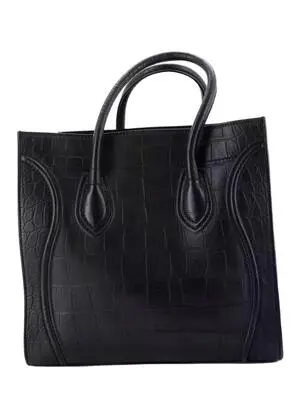 Celine Phantom Croc Effect Medium Tote Bag - Black