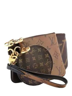 LOUIS VUITTON Trio Pouch Set Reverse Monogram Giant Clutch Bag - Brown
