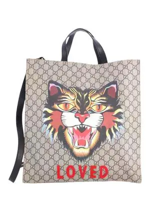 GUCCI Gucci Convertible Soft Open Printed GG Coated Canvas Tall Tote Bag