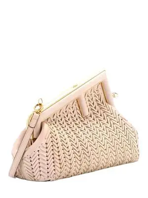 Fendi Woven Leather Small Clutch Bag - Neutrals