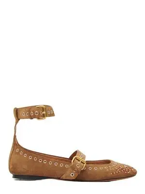 Isabel Marant Étoile Isabel Marant Ylza Ballet Flats With Studs Cognac