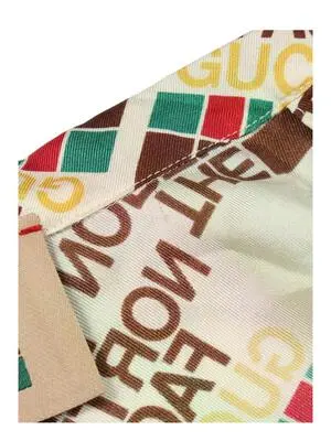 Gucci X The North Face Logo-pattern Silk Shirt - Neutrals