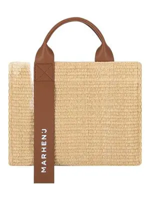 MARHEN.J Rico Rattan Tote Bag With Vegan Leather Trim - Brown