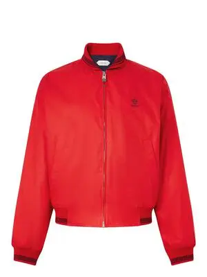 Versace Logo-embroidered Cotton Blouson Jacket - Red