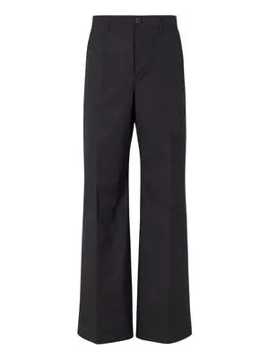 Rick Owens Wide-leg Cotton-blend Canvas Trousers - Black