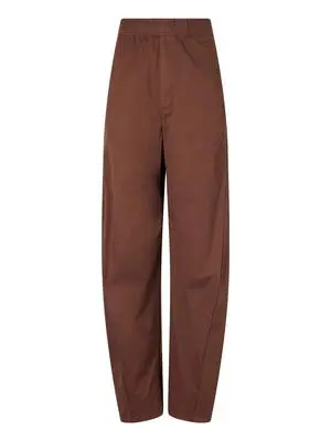 Tibi Garment-dyed Cotton-blend Gabardine Wide-leg Pants - Brown