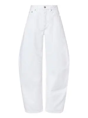 Alaïa Round Curved-leg Denim Jeans - Blanc