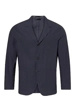 Sunspel Single-breasted Lightweight Cotton Poplin Jacket - Navy